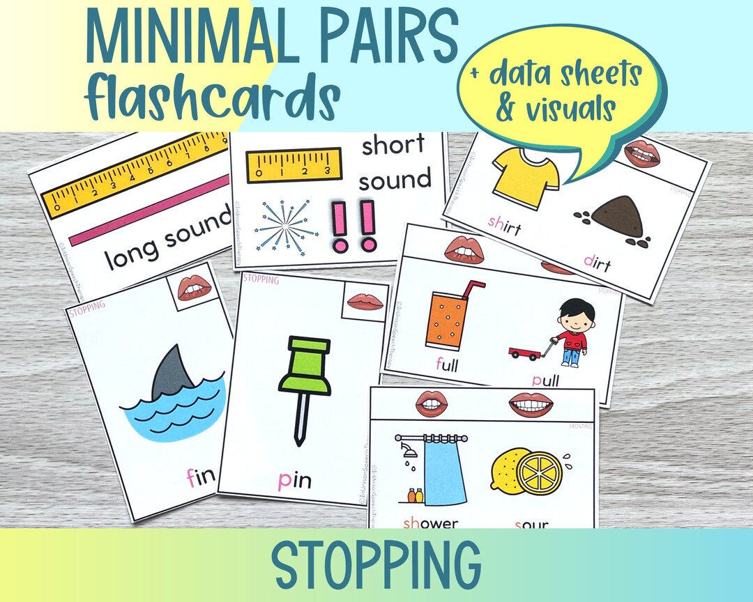 Printable Stopping Minimal Pairs Picture Cards Stopping - Etsy