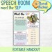 Printable Floral Theme Meet the SLP Handout | Speech Therapist Therapy ...