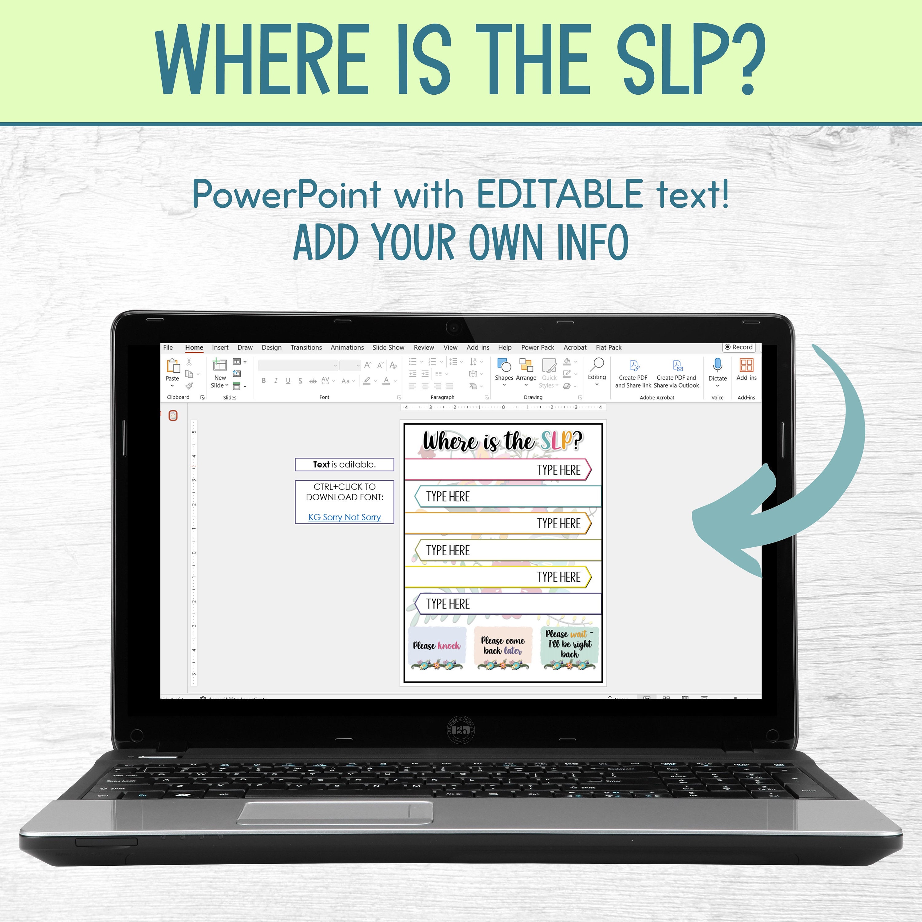 Printable Floral Theme Where is the SLP Door Sign | Speech Therapy Room ...