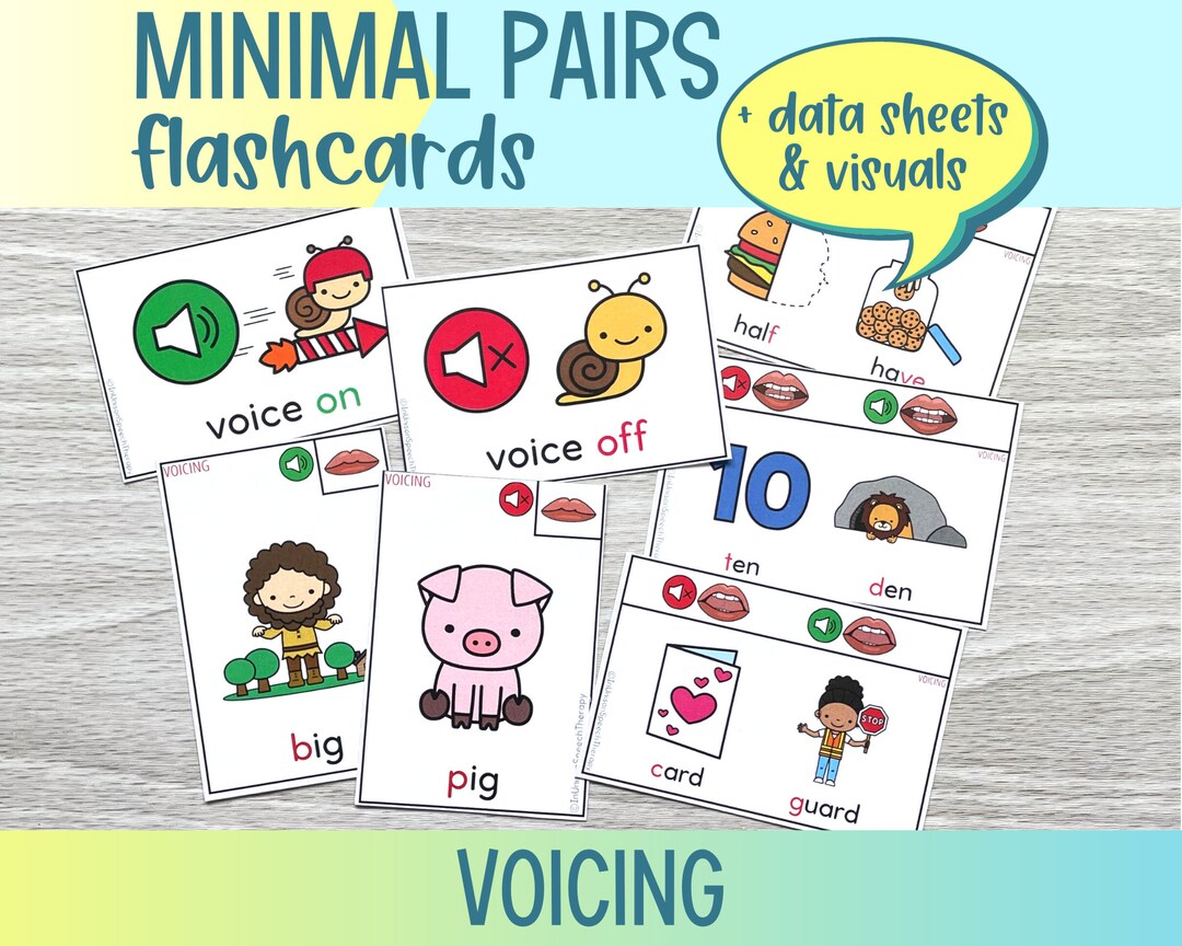 Printable Voicing Minimal Pairs Picture Cards Voicing Flashcards for ...