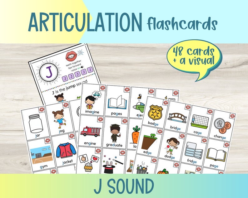 Printable J Sound Articulation Flashcards | Speech Therapy ...