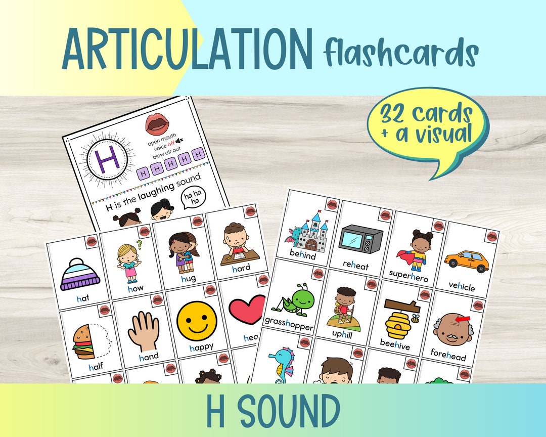 Printable H Sound Articulation Flashcards | Speech Therapy ...