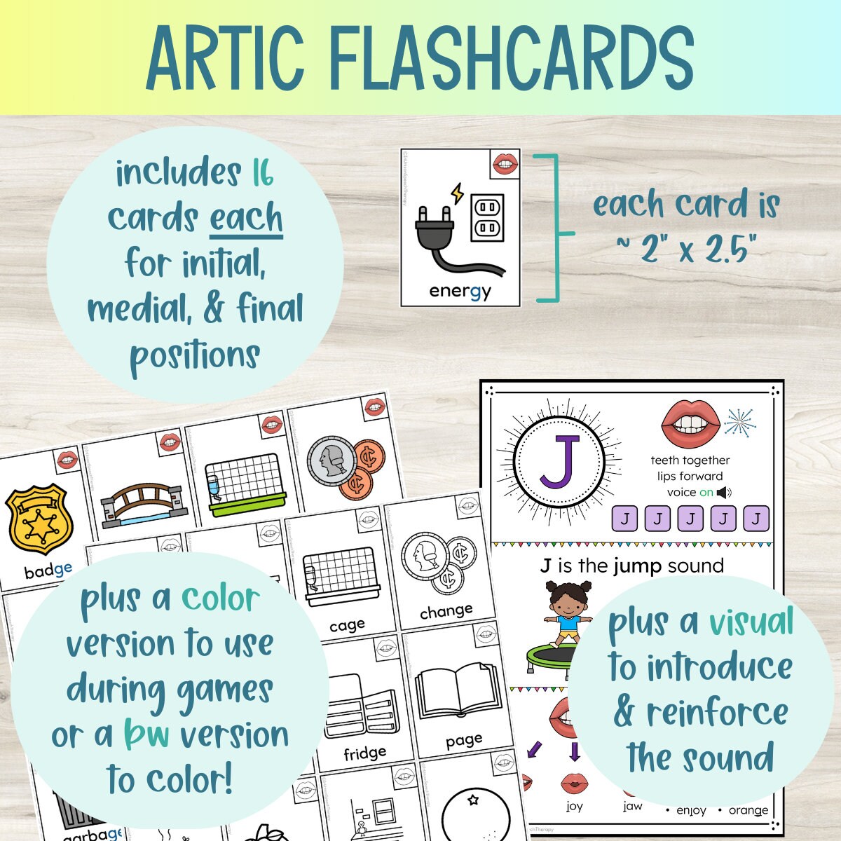 Printable J Sound Articulation Flashcards | Speech Therapy ...