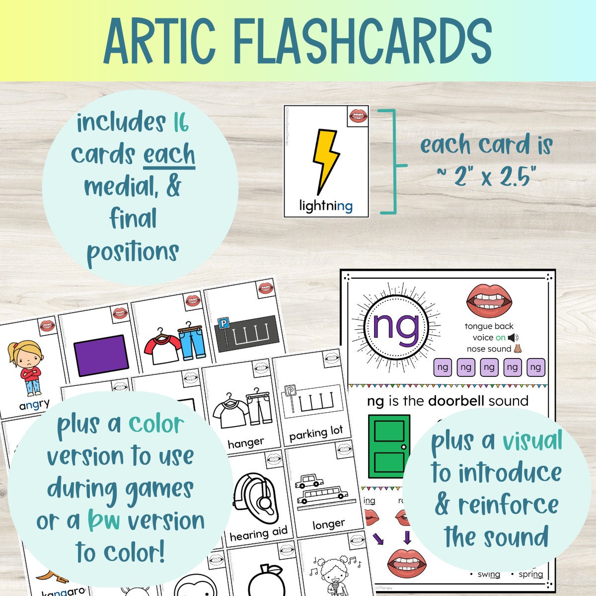 Printable NG Sound Articulation Flashcards | Speech Therapy ...