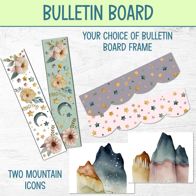 Boho Mountain Speech Therapy Bulletin Board | SLP Room Decor (digital ...