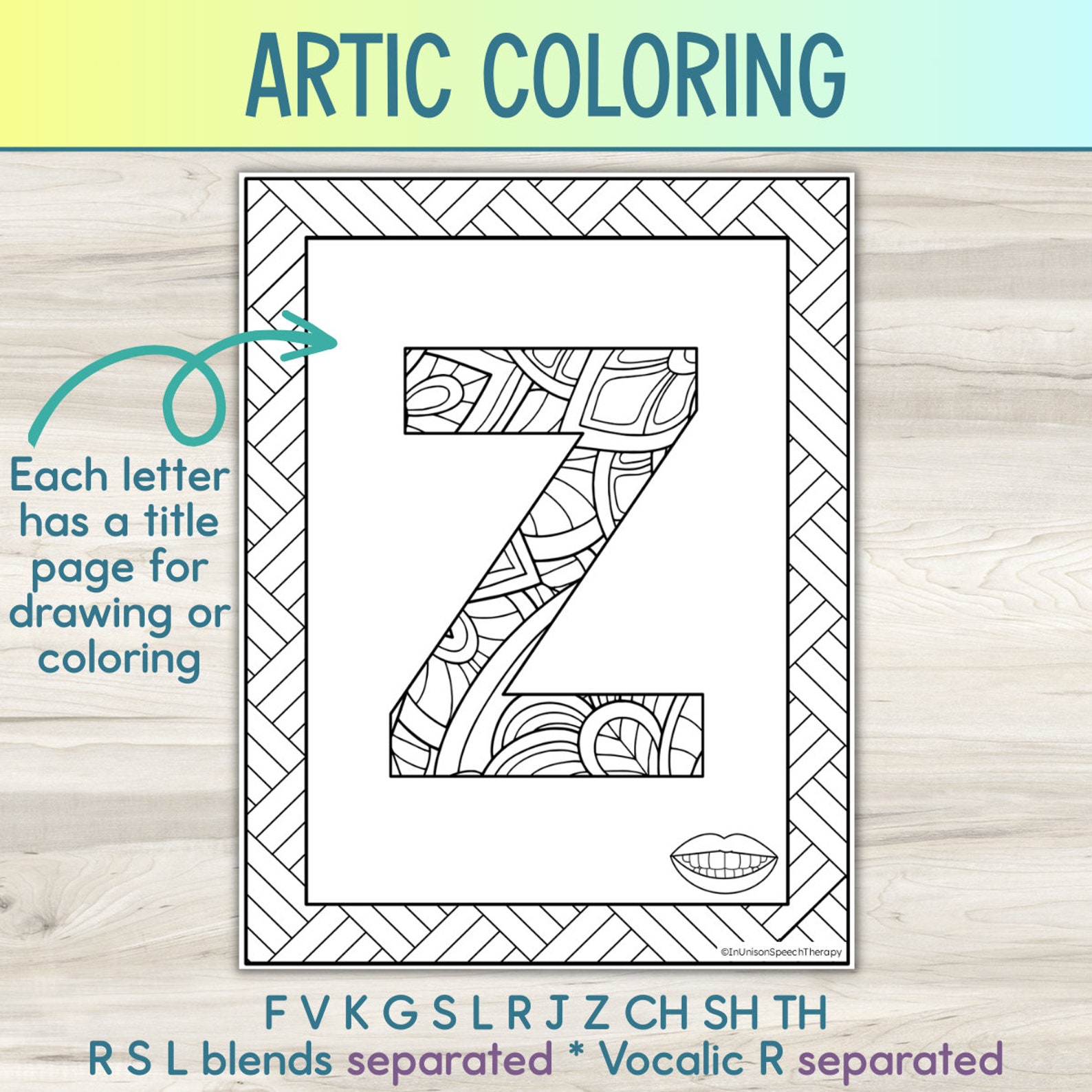 Articulation Coloring Pages | Later Sounds Articulation Activities ...