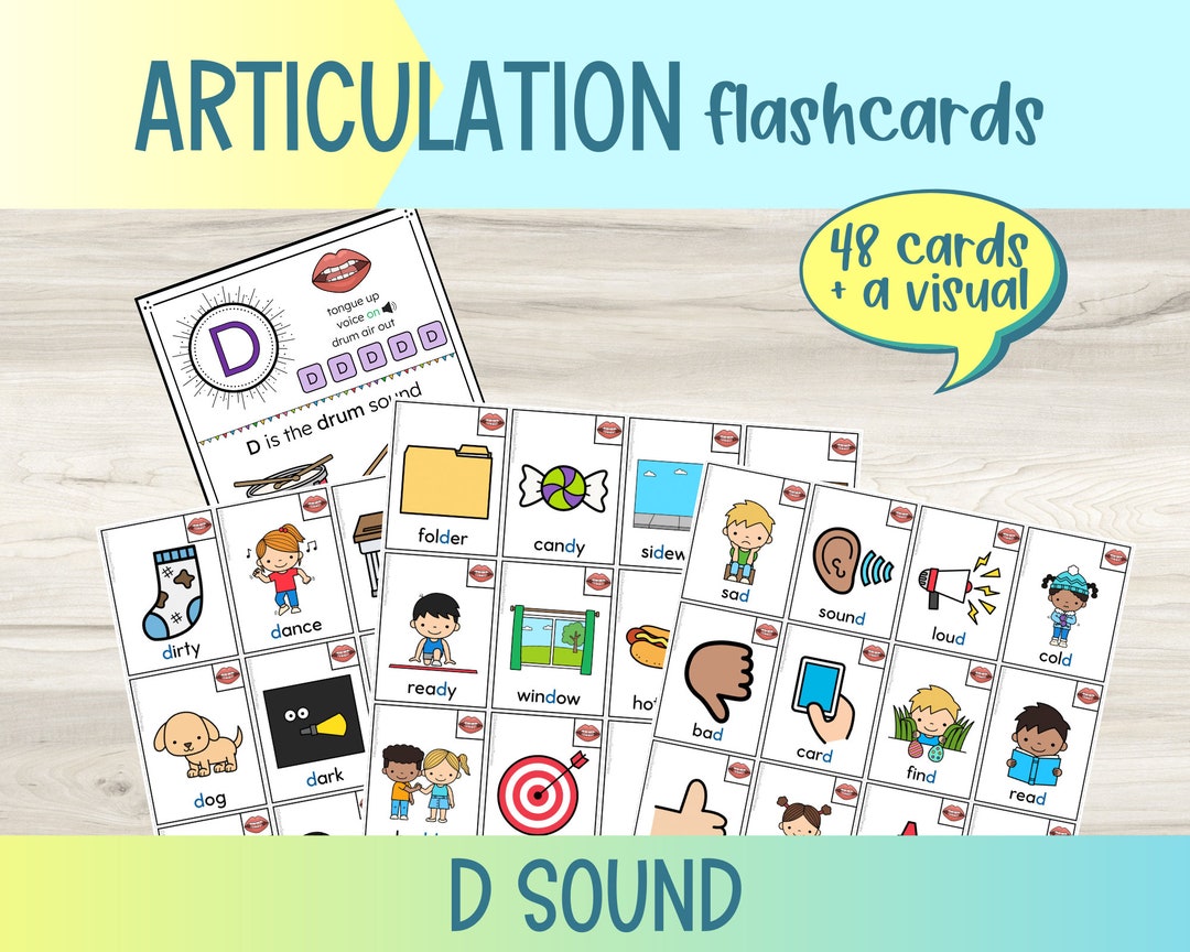 Printable D Sound Articulation Flashcards | Speech Therapy ...