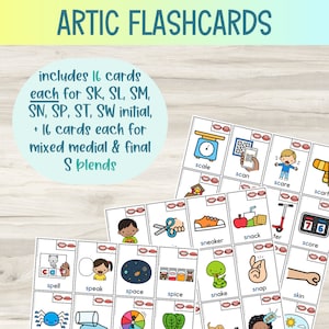 Printable S Sound and S Blends Articulation Flashcards | Speech Therapy ...