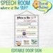 Floral Where is the SLP Door Sign Hanger | Editable Speech Therapy Room ...