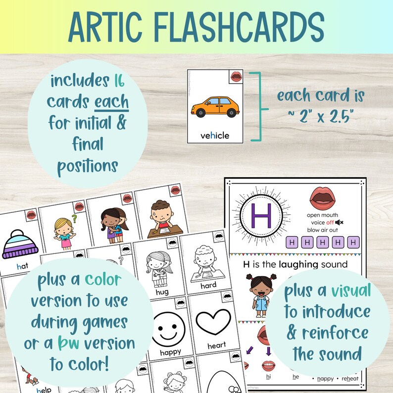 Printable H Sound Articulation Flashcards | Speech Therapy ...