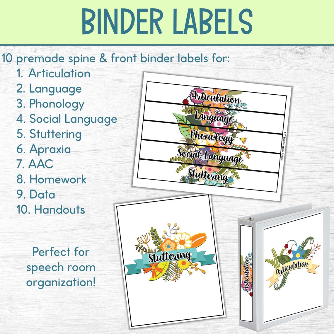 Printable Floral Theme Binder Covers and Spines | Premade and Editable ...