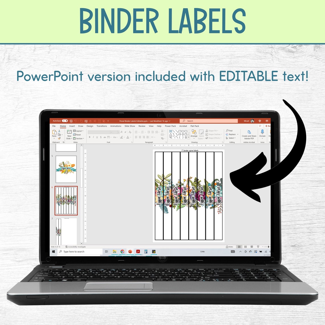 Printable Floral Theme Binder Covers and Spines | Premade and Editable ...