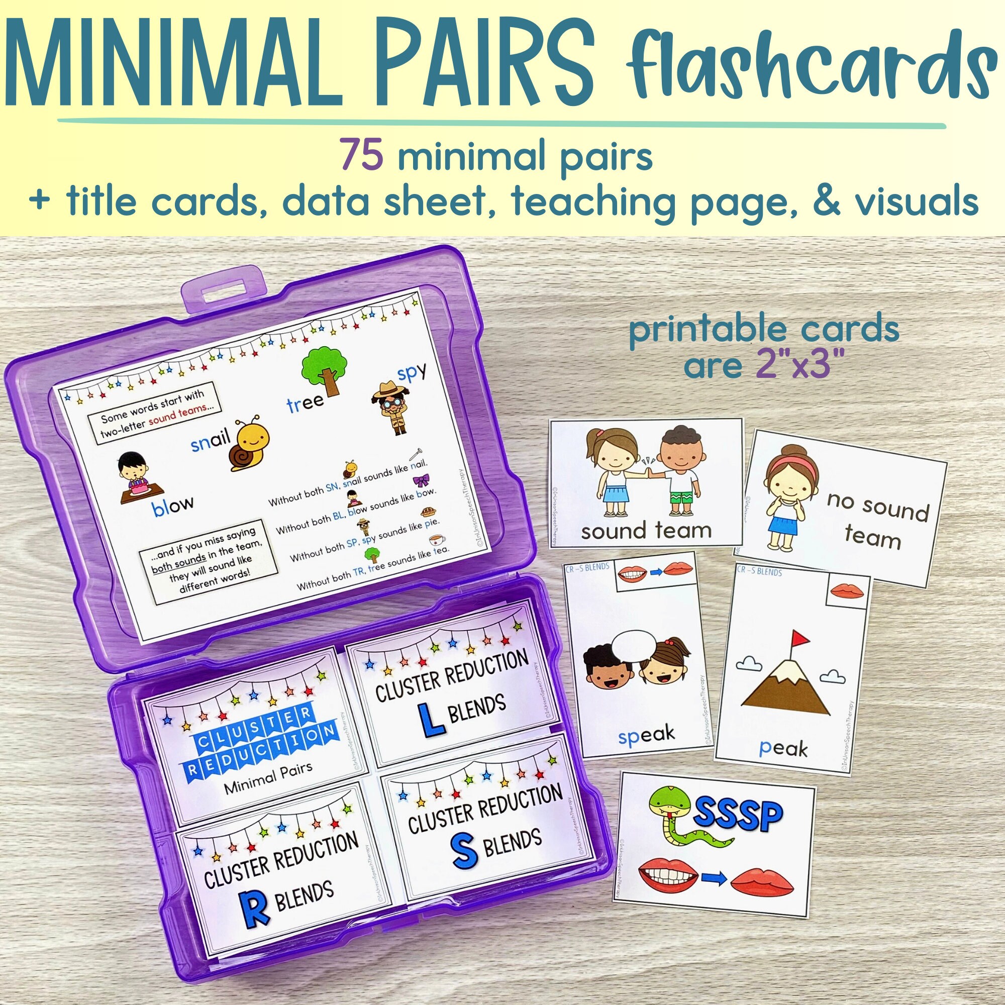 Printable Cluster Reduction Minimal Pairs Picture Cards - Etsy