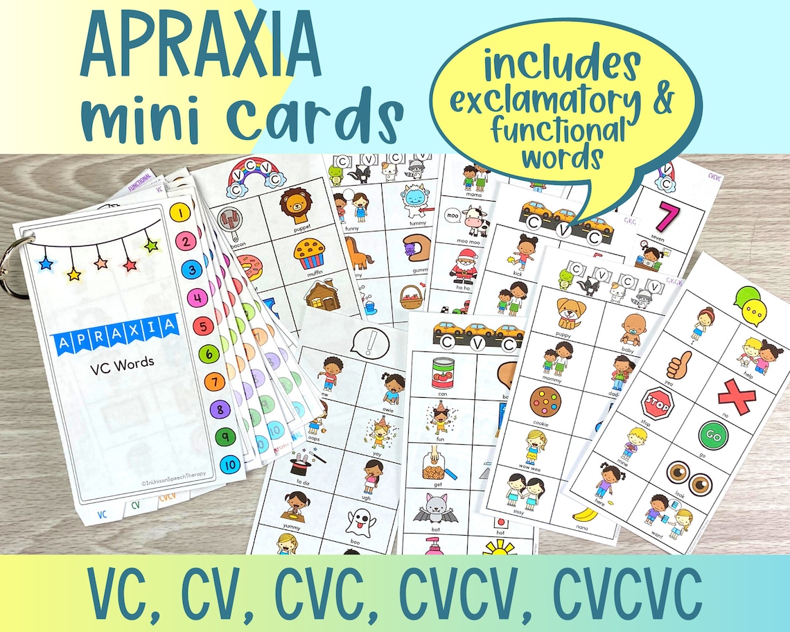 Printable Apraxia Picture Cards | Mini Apraxia Flashcards | Portable ...