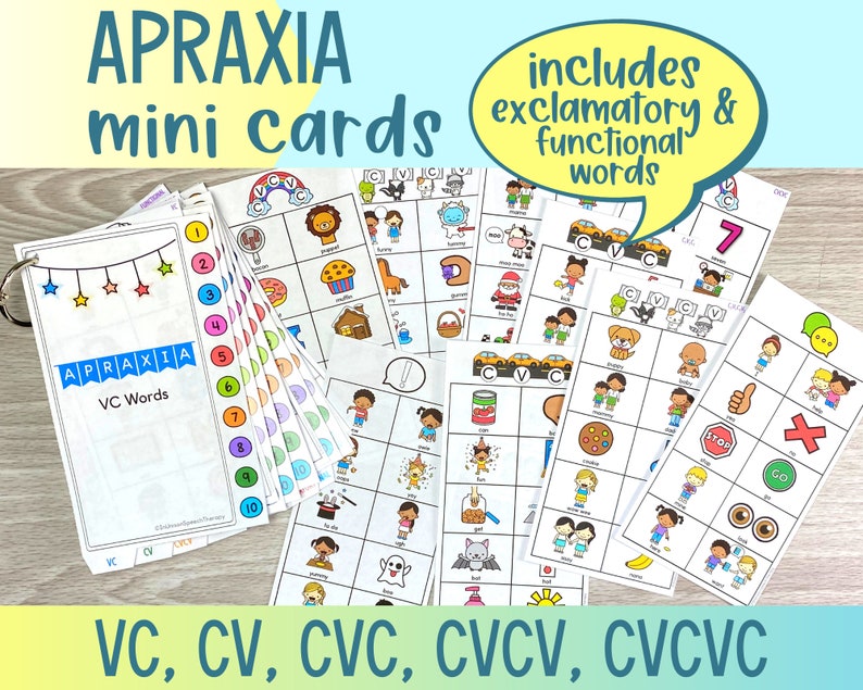 Printable Apraxia Picture Cards | Mini Apraxia Flashcards | Portable ...