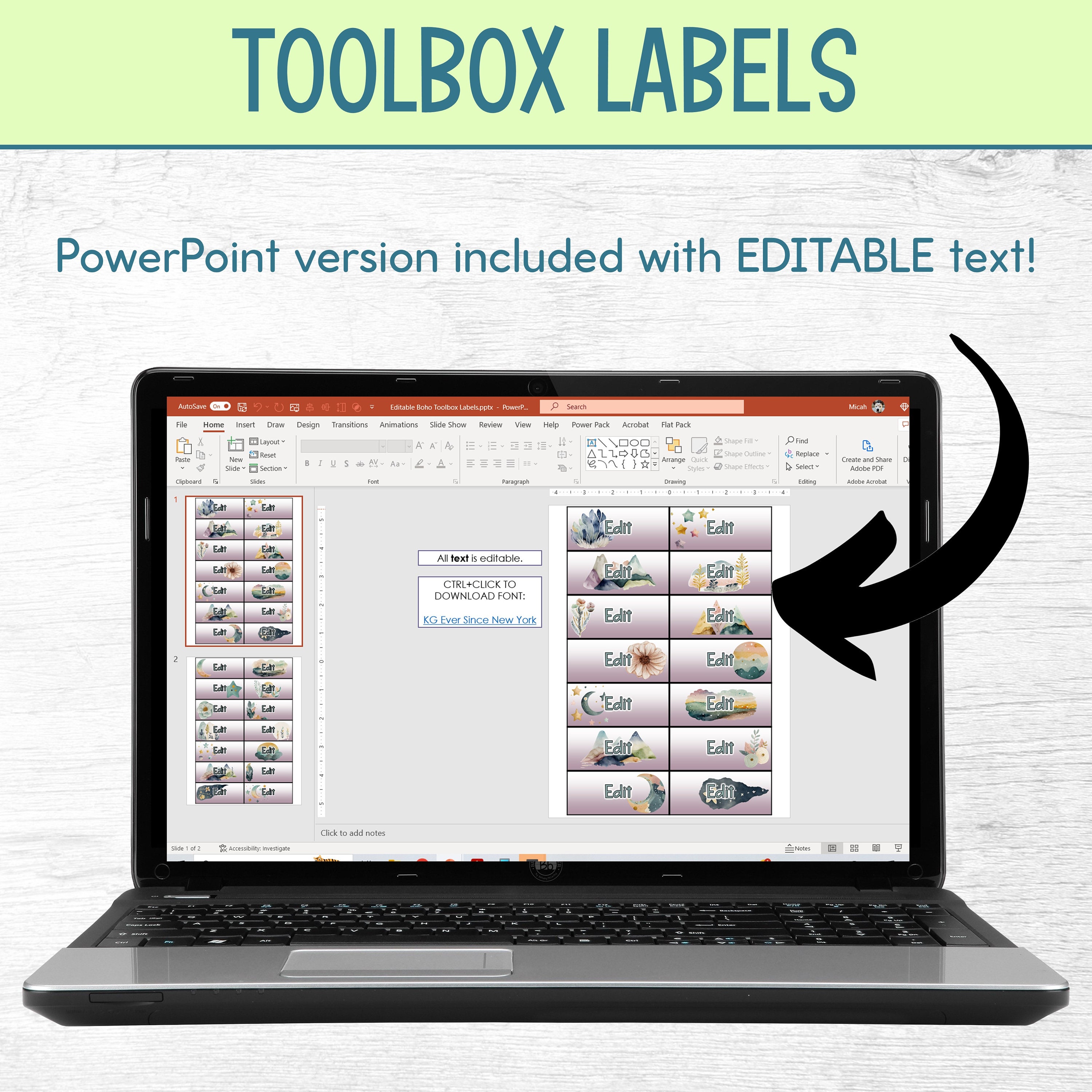 Printable Boho Mountain Speech Therapy Toolbox Labels | 118 Premade or ...