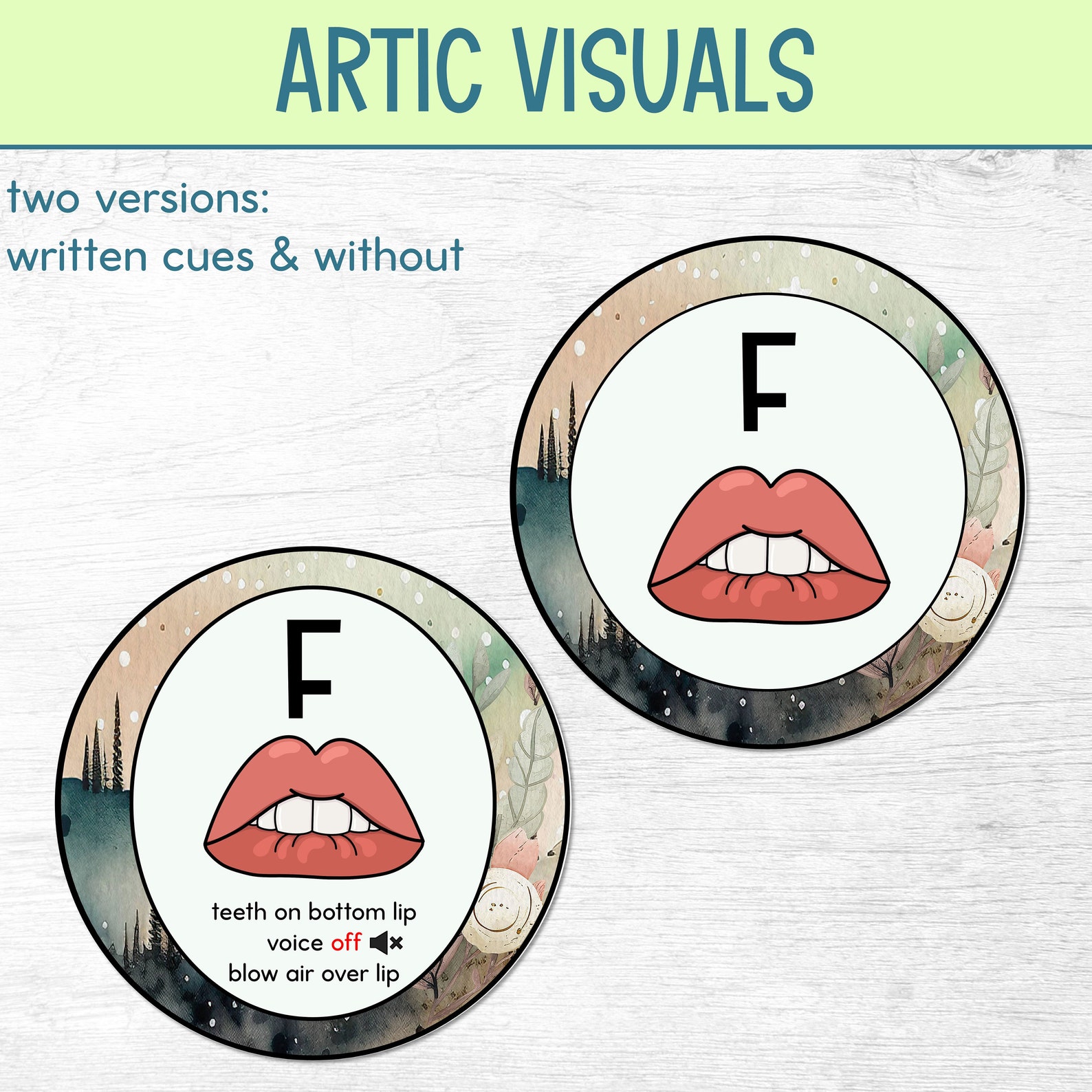 Boho Mountain Speech Therapy Articulation Visuals | SLP Room Decor ...