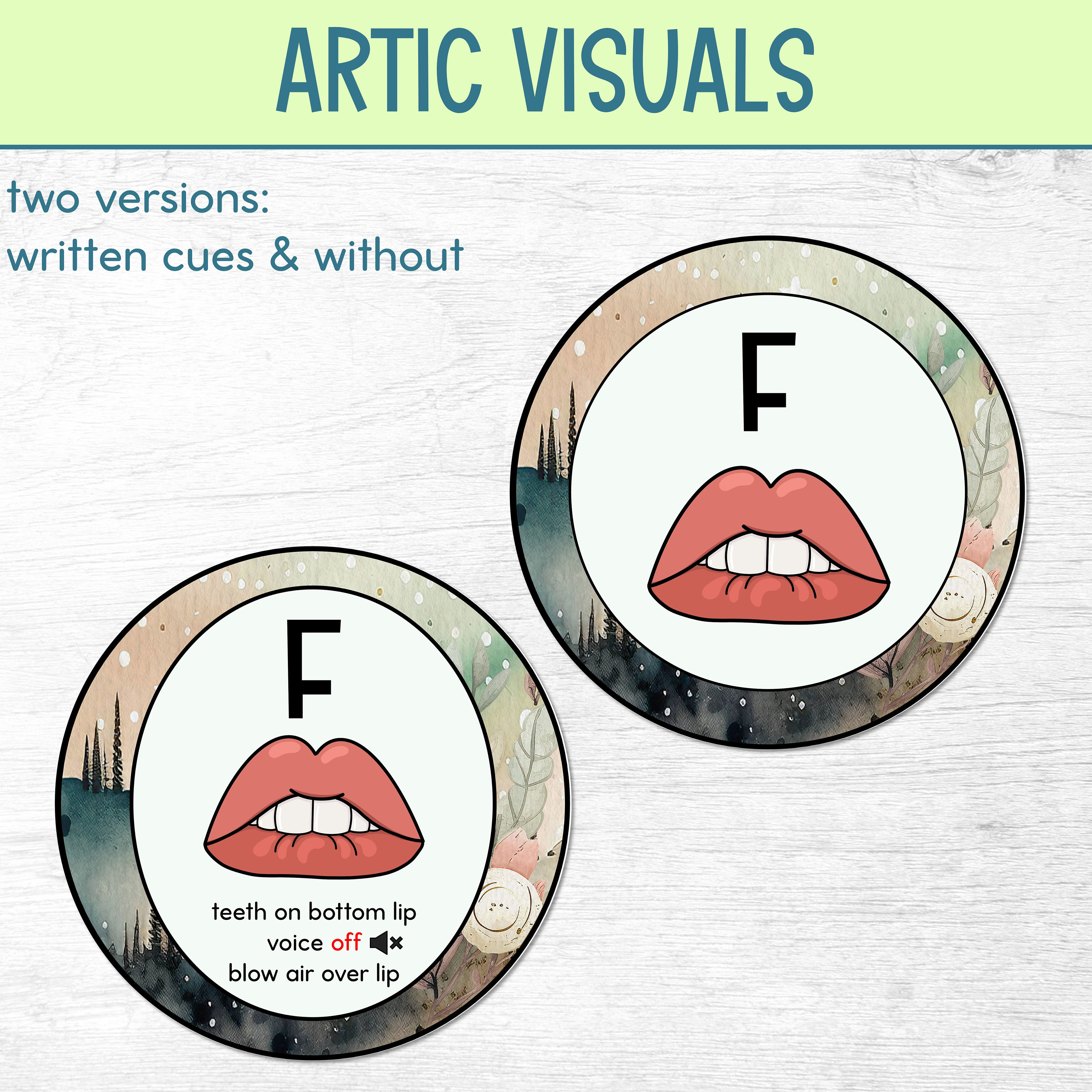 Printable Boho Mountain Articulation Mouth Visuals for Wall or Bulletin ...