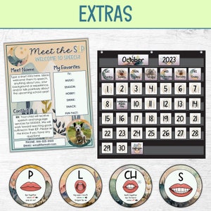 Printable Boho Mountain Speech Therapy Room Decor Bundle | Bulletin ...