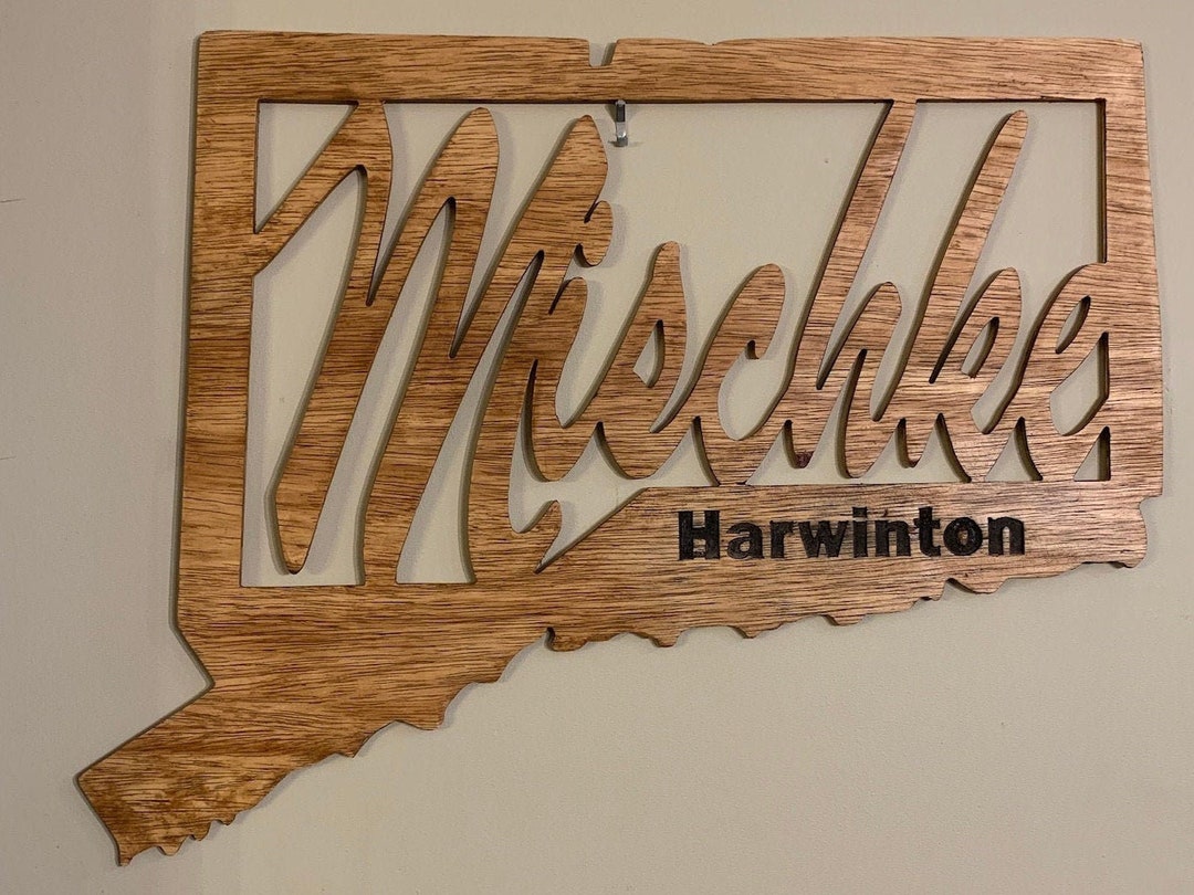 Connecticut State Carving With YOUR NAME & Town - Etsy