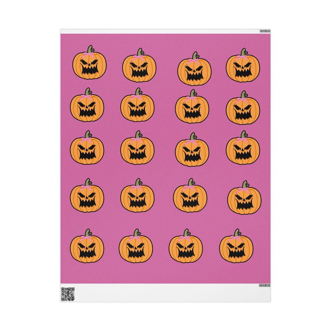 Halloween Pumpkin Wrapping Paper: Spooky Fall Gift Wrap - Etsy