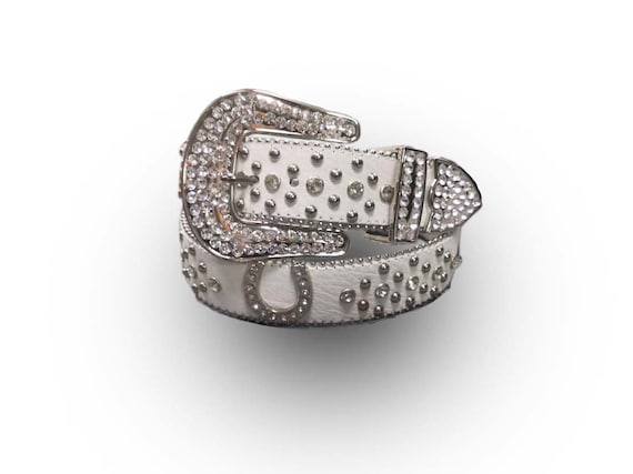 Drip Belt white Leather | Etsy