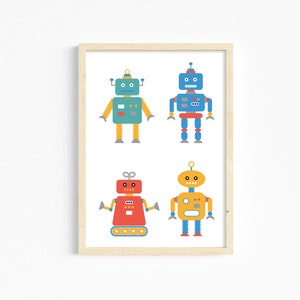 Robot Printable Art Robots Digital Printables Nursery Print - Etsy