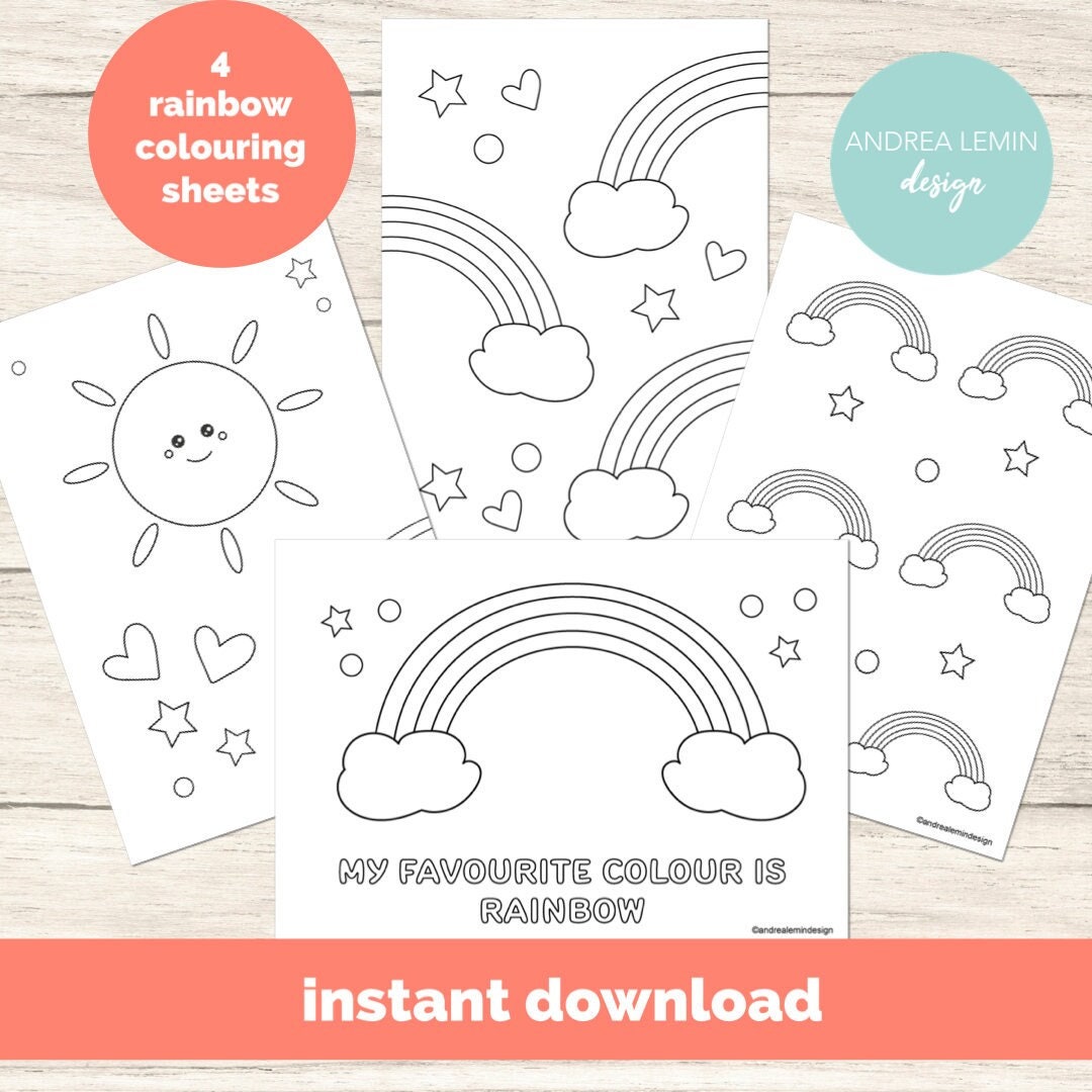 Rainbow Colouring Sheets DIGITAL DOWNLOAD - Etsy