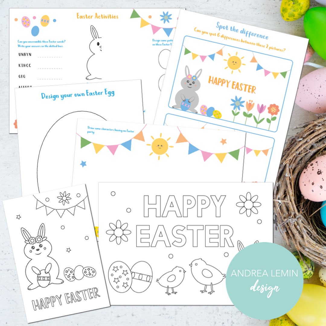 Easter Colouring and Activity Pack - Etsy