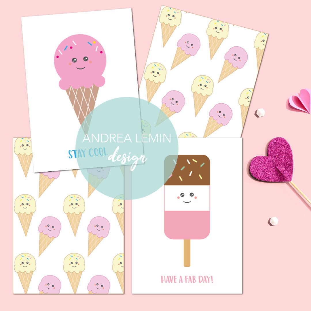 Ice Cream Postcard Pack - Etsy