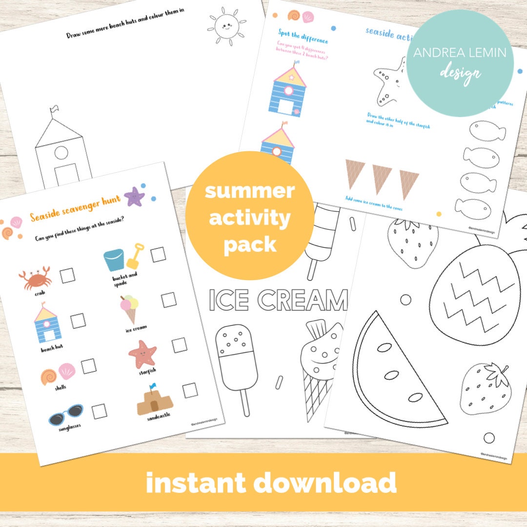 Printable Summer Activity Pack DIGITAL DOWNLOAD - Etsy