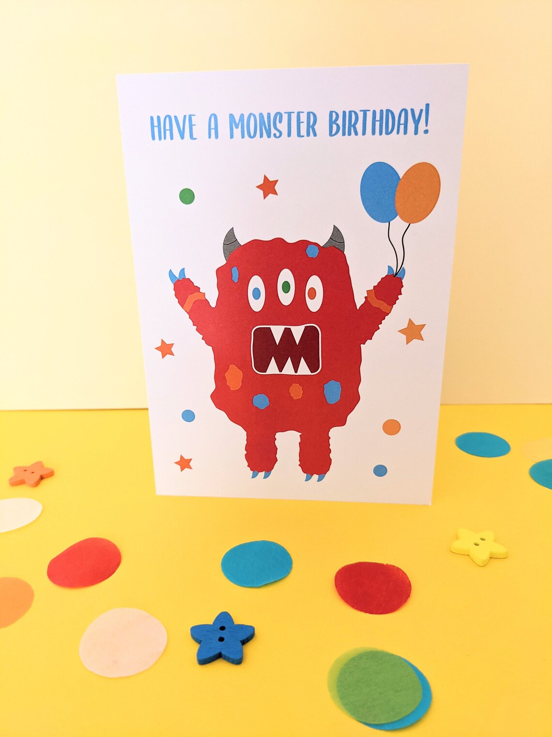 Kids Monster Birthday Card Have a Monster Birthday - Etsy UK