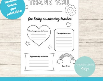 Printable Teacher Appreciation Gift, Teacher Thank You, End of the Year ...