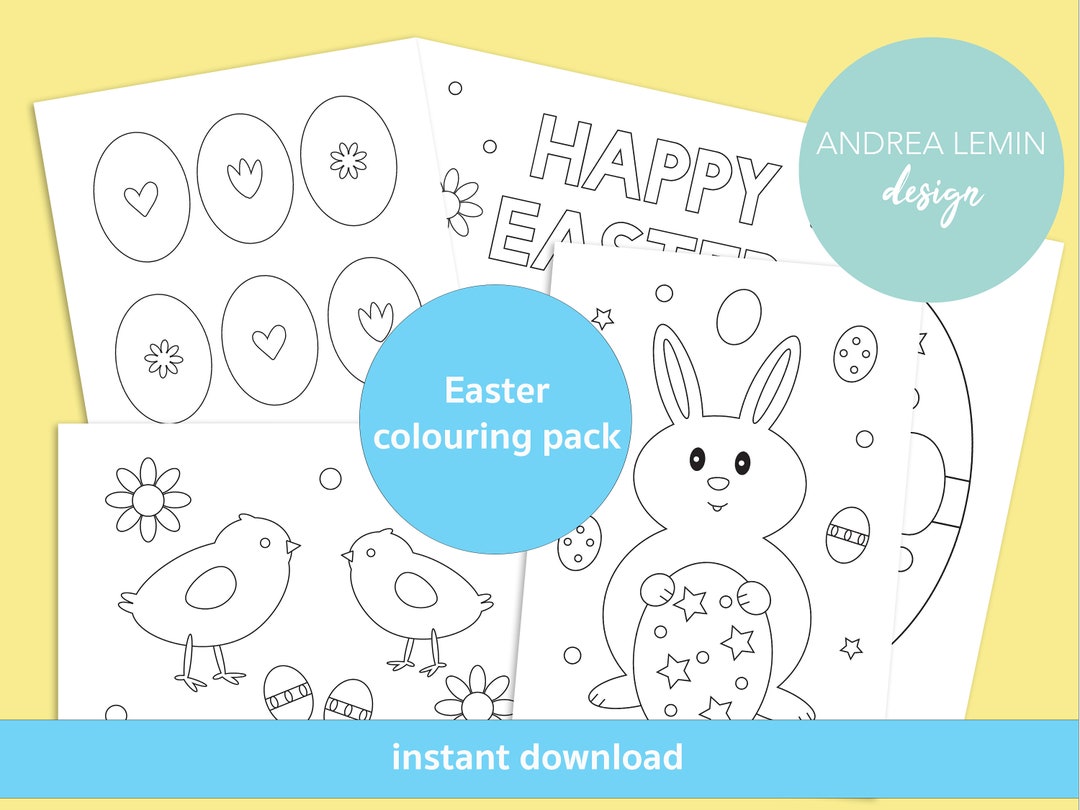 Easter Colouring Pack, Printable DIGITAL DOWNLOAD - Etsy