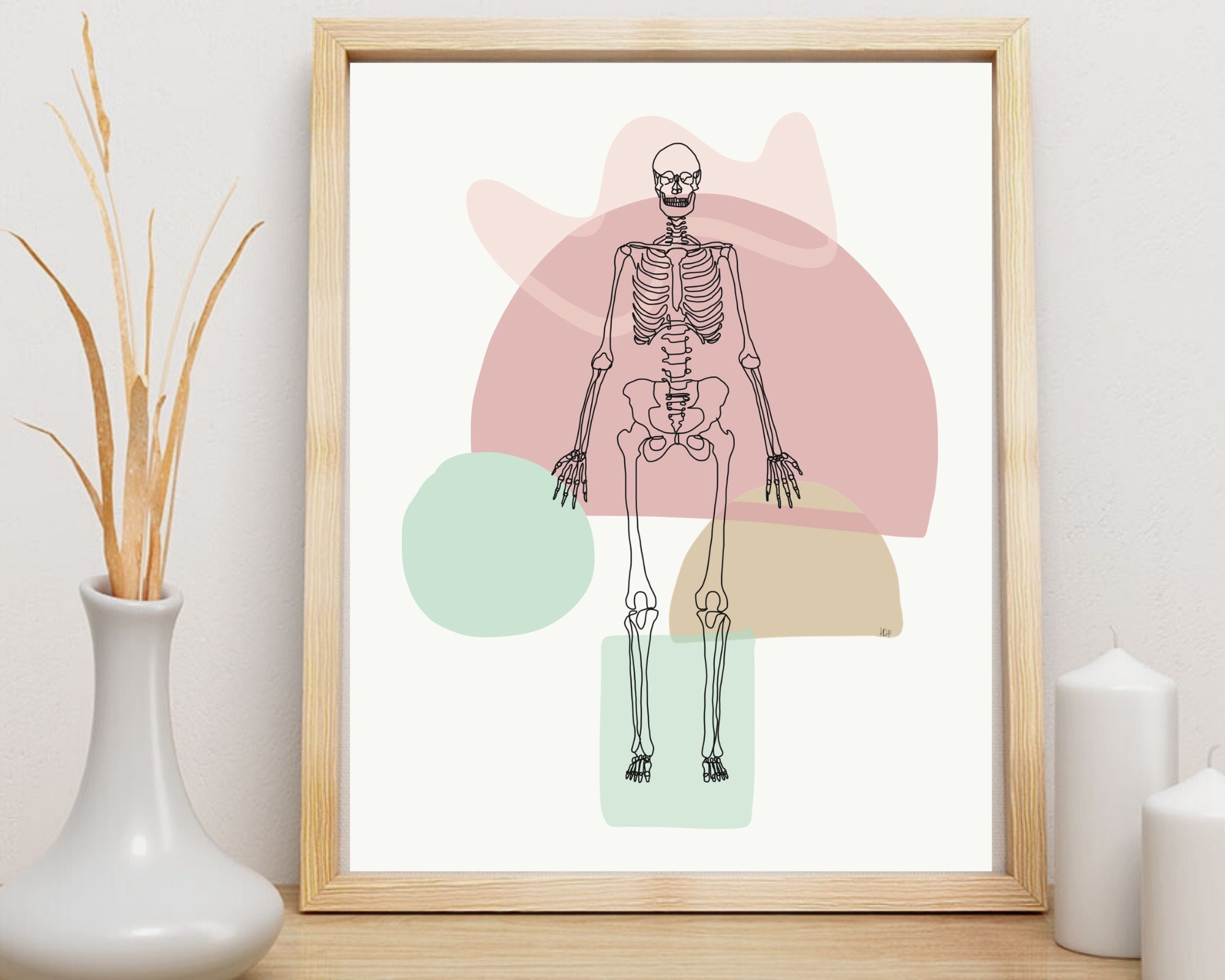 Skeleton Minimal Line Abstract Print Bones Human Anatomy Picture ...