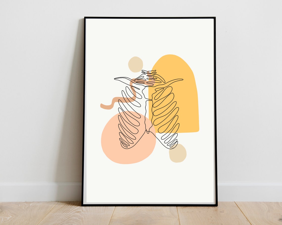 Rib Cage and Chest Bones Line art Anatomy Drawing | Etsy