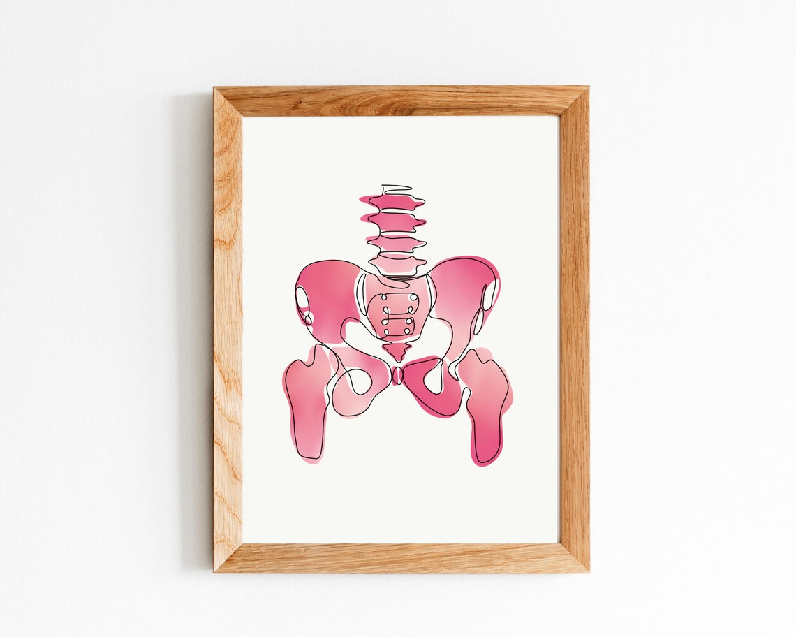 Pelvic Bone Tie Dye | Pelvis Spine Anatomy Line Art Illustrations ...