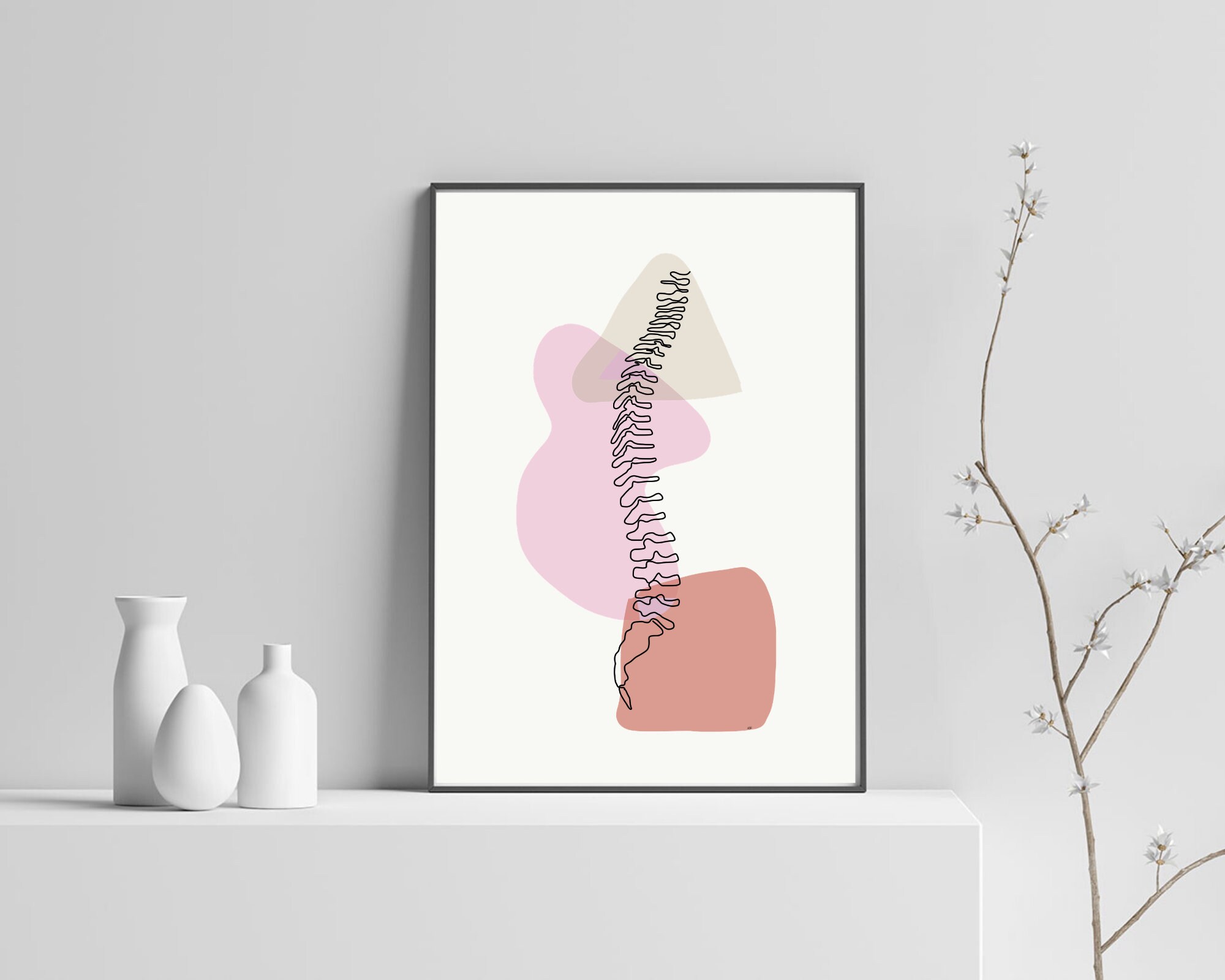 Full Spine Side View | Anatomy Prints Spine Art Line Drawing Chiro ...