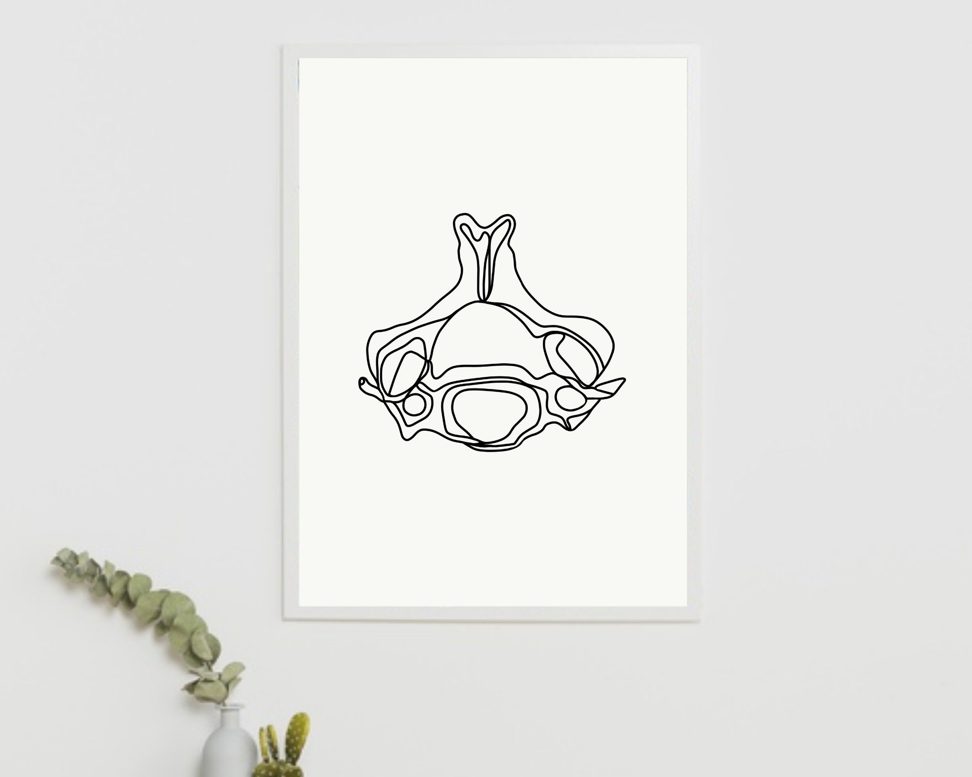 Cervical Spine Vertebra Black and White - Line Bone Anatomy Drawing ...