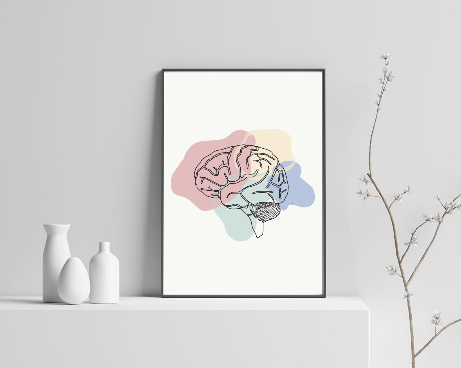 Brain Printed Minimalist Art Human Anatomy Illustrations - Etsy New Zealand