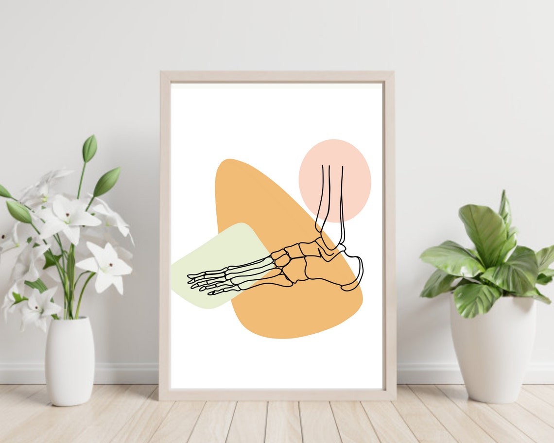 Foot Side View Anatomy Minimal Abstract Art Print Medical | Etsy