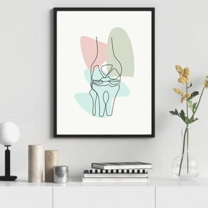 Knee Abstract Print | Minimalist Line Art Human Anatomy Illustrations ...
