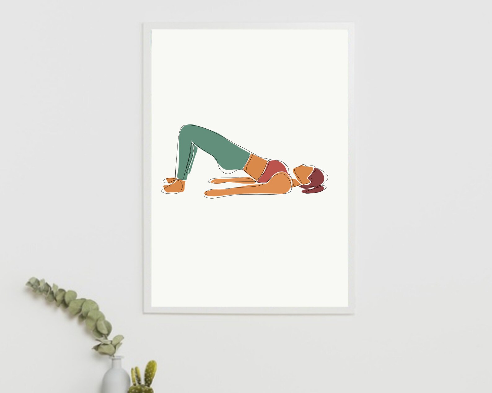 Glute Bridge Exercise Fitness Printable | Yoga Hip Lifts Yogi Pilates ...