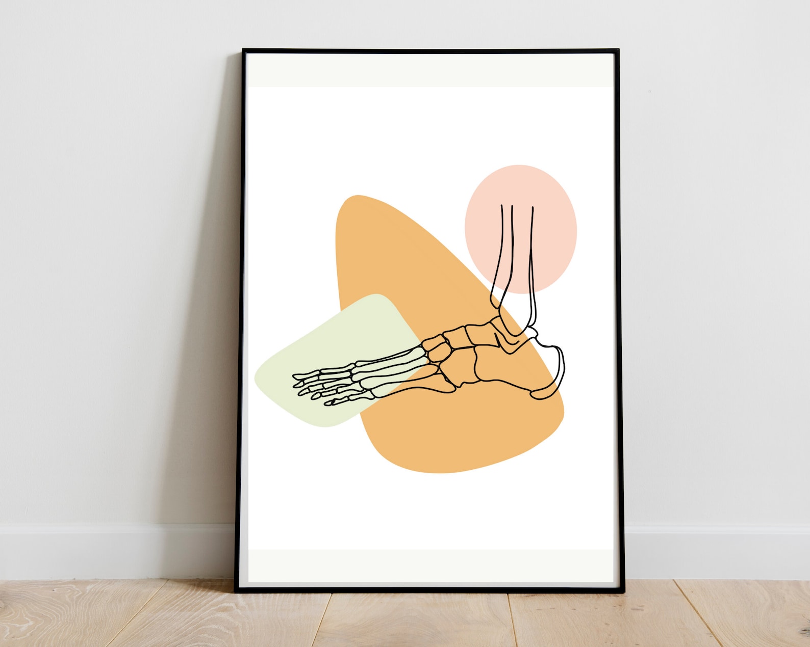 Lateral Foot Anatomy Art | Minimalist Abstract Line Illustration ...