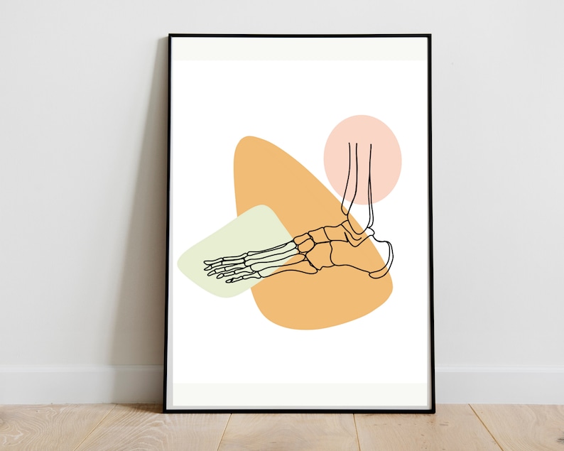 Lateral Foot Anatomy Art | Minimalist Abstract Line Illustration ...