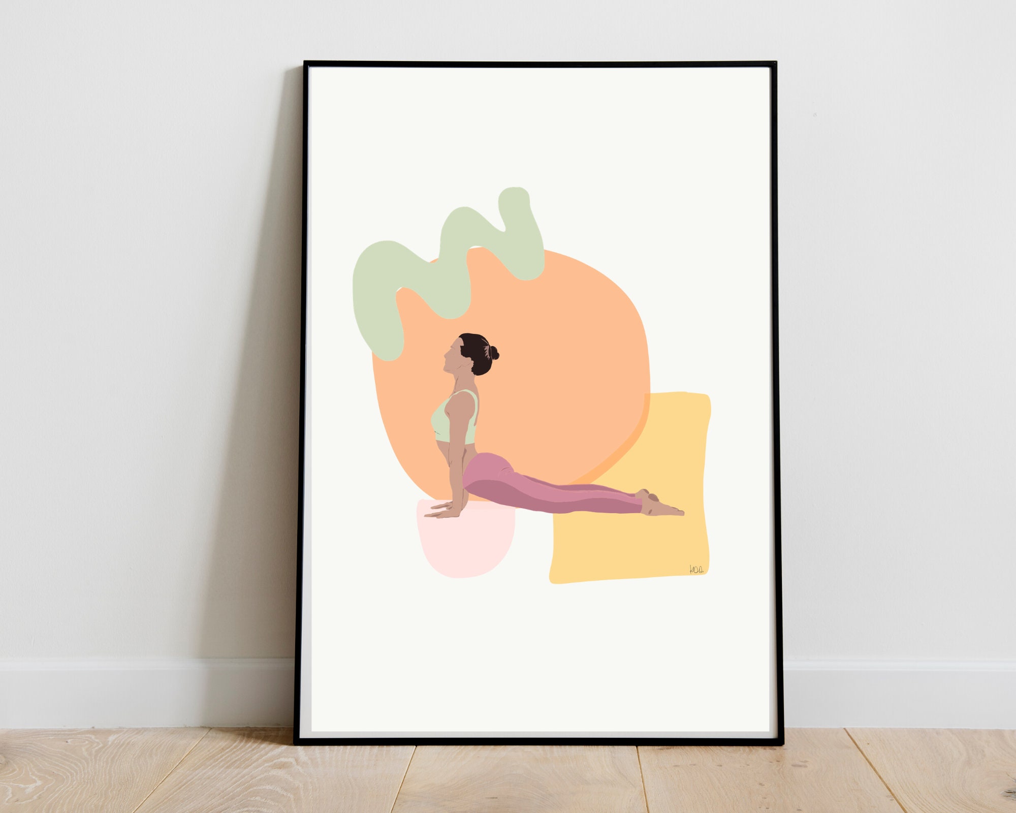 Cobra Extension Pose Yoga Exercise Stretch Fitness Drawing Minimalist ...