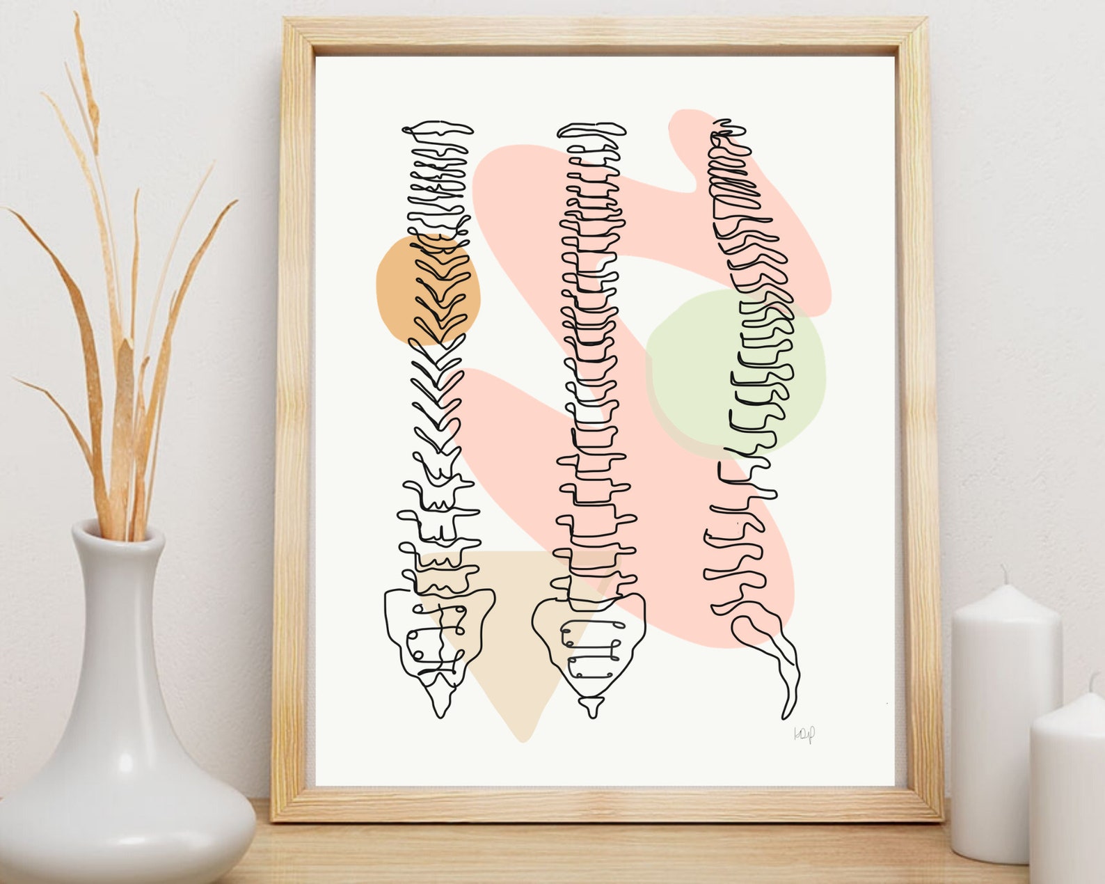Spine Views 3 | Anatomy Prints Drawing Minimal Abstract Line Art Spinal ...