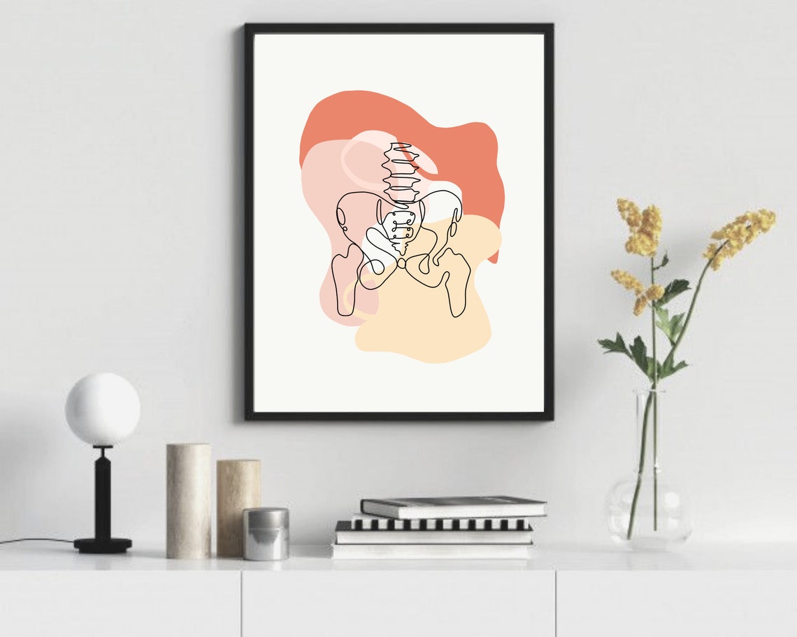 Pelvis Printable Updated Pelvic Bone | Line Art Anatomy Illustration ...