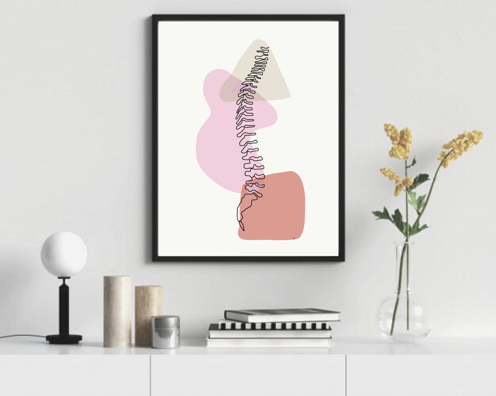 Full Spine Side View | Anatomy Prints Spine Art Line Drawing Chiro ...
