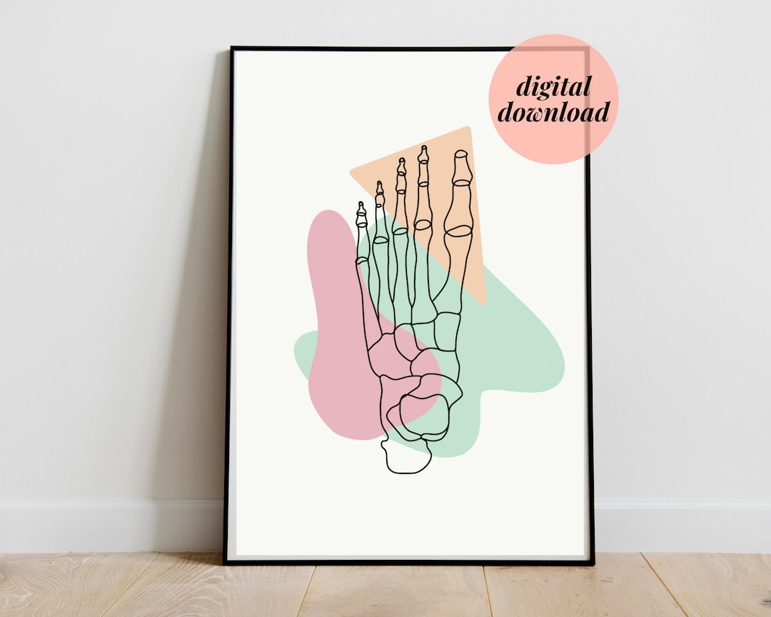 Foot Anatomy Printables Art | Minimalist Abstract Line Illustration ...